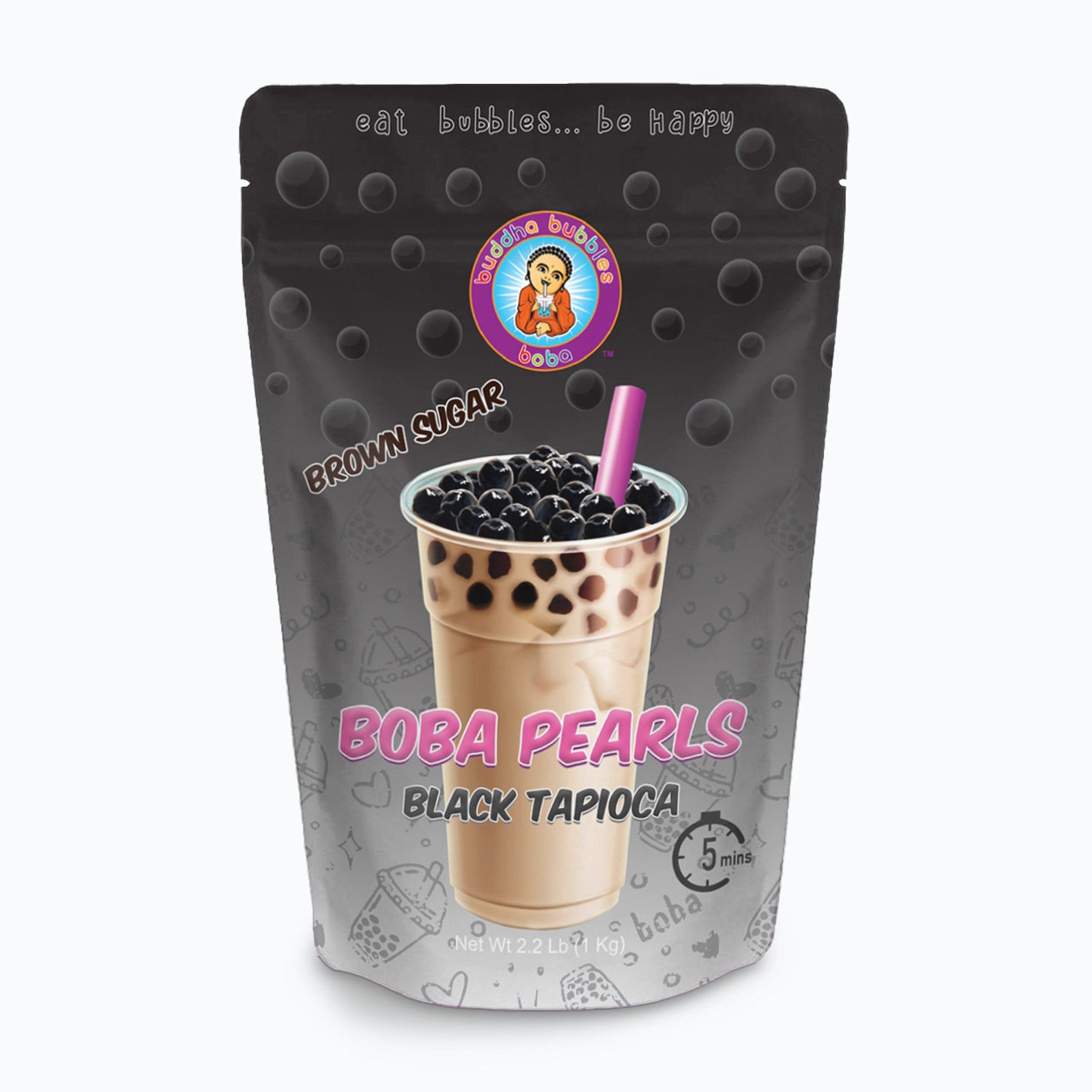 Premium Quick Cook 5 Minute BLACK BOBA Bubble Tea Tapioca Pearls by ...