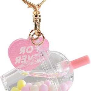 5 Piece Bundle Boba / Bubble Tea Mason Jar Mug Kawaii Keychains ...