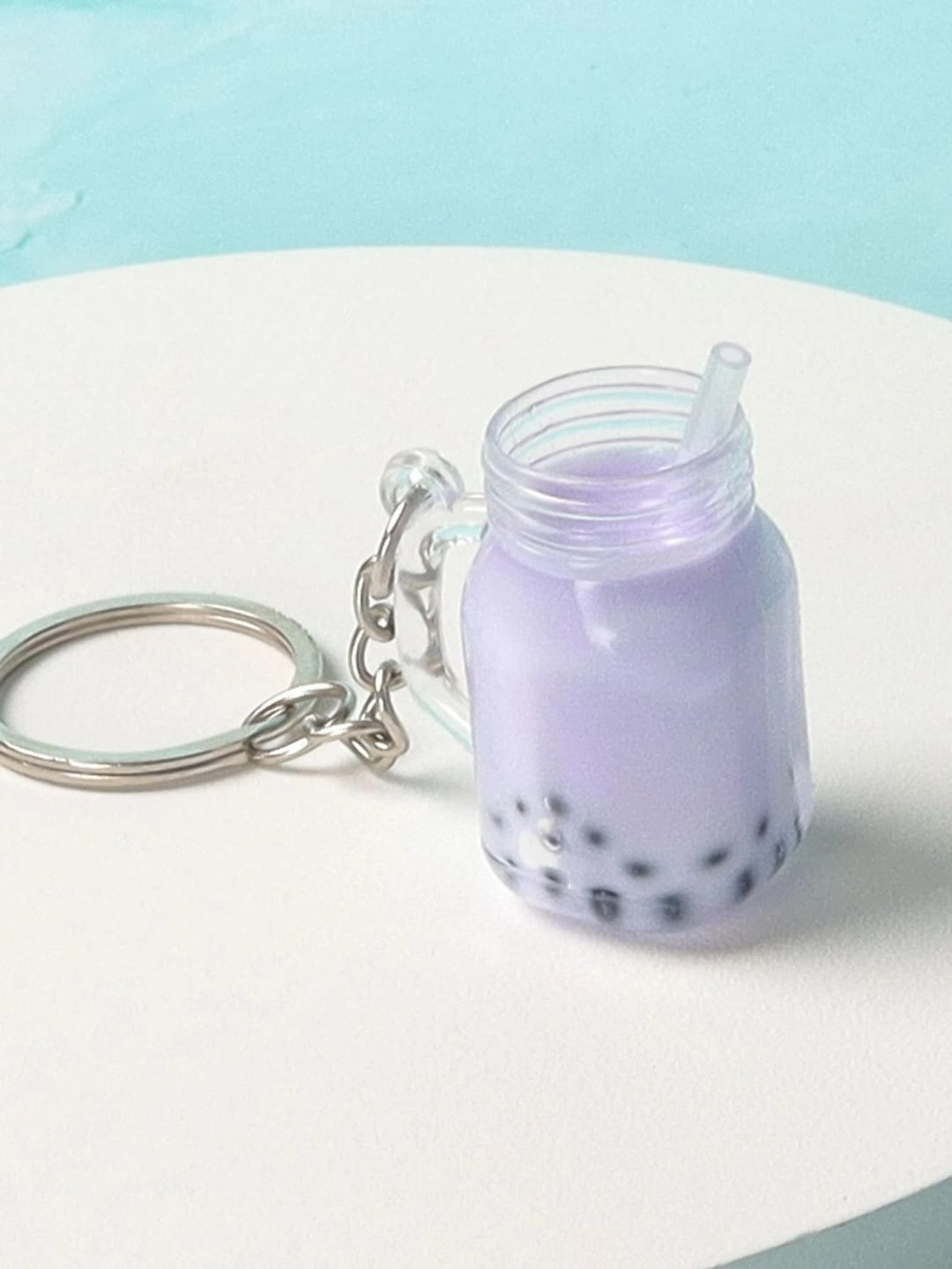 Purple / Taro Boba / Bubble Tea Mason Jar Mug Kawaii Keychain / Keyring ...