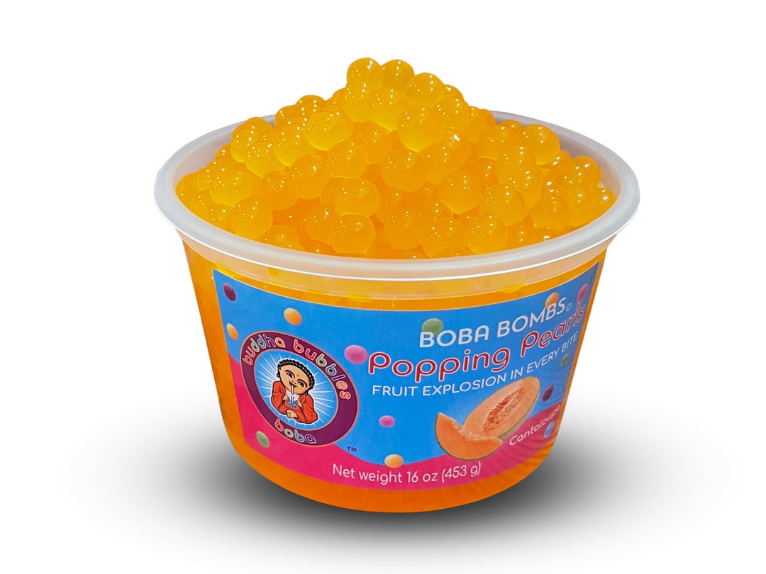 CANTALOUPE BOBA BOMBS Popping / Bursting Boba Pearls / Dessert Topping ...