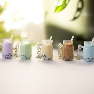 Yellow Boba / Bubble Tea Mason Jar Mug Kawaii Keychain / Keyring By ...