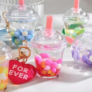 5 Piece Bundle Boba / Bubble Tea Mason Jar Mug Kawaii Keychains ...