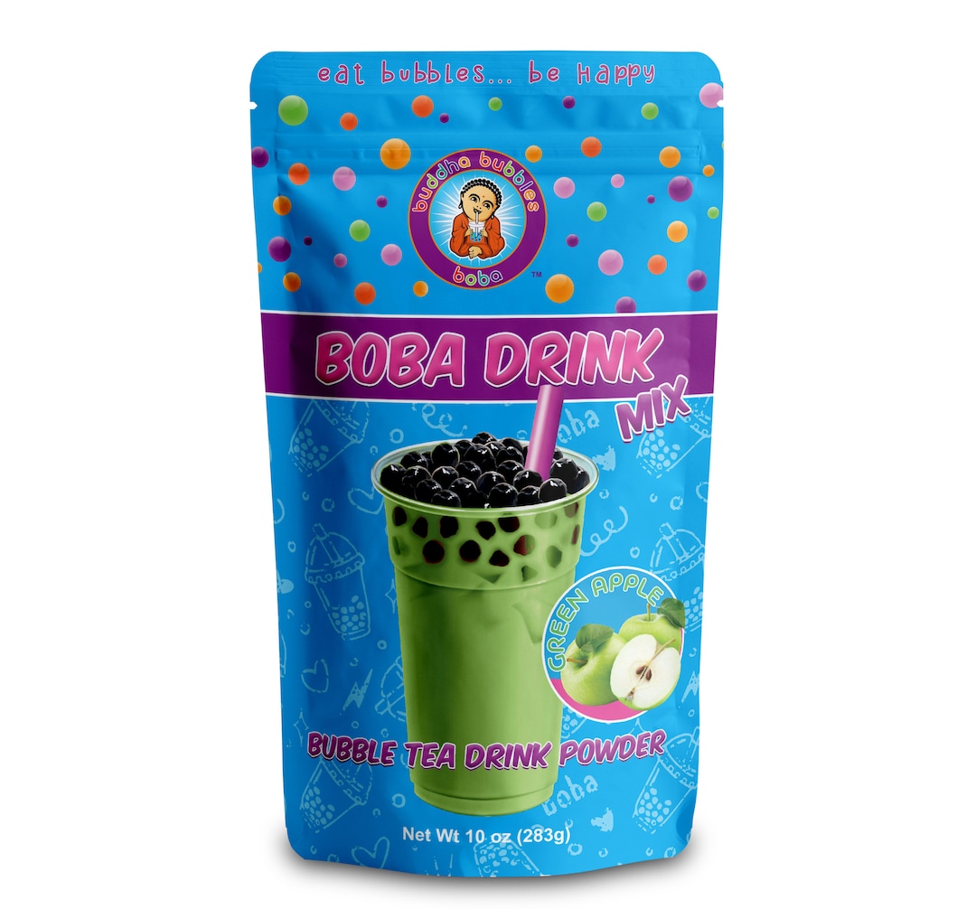 SOUR GREEN APPLE Boba / Bubble Tea Powder Mix Buddha Bubbles Boba 10 ...