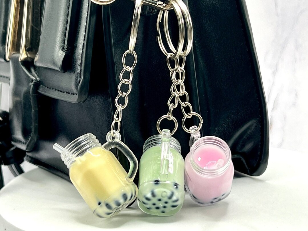 Yellow Boba / Bubble Tea Mason Jar Mug Kawaii Keychain / Keyring By ...
