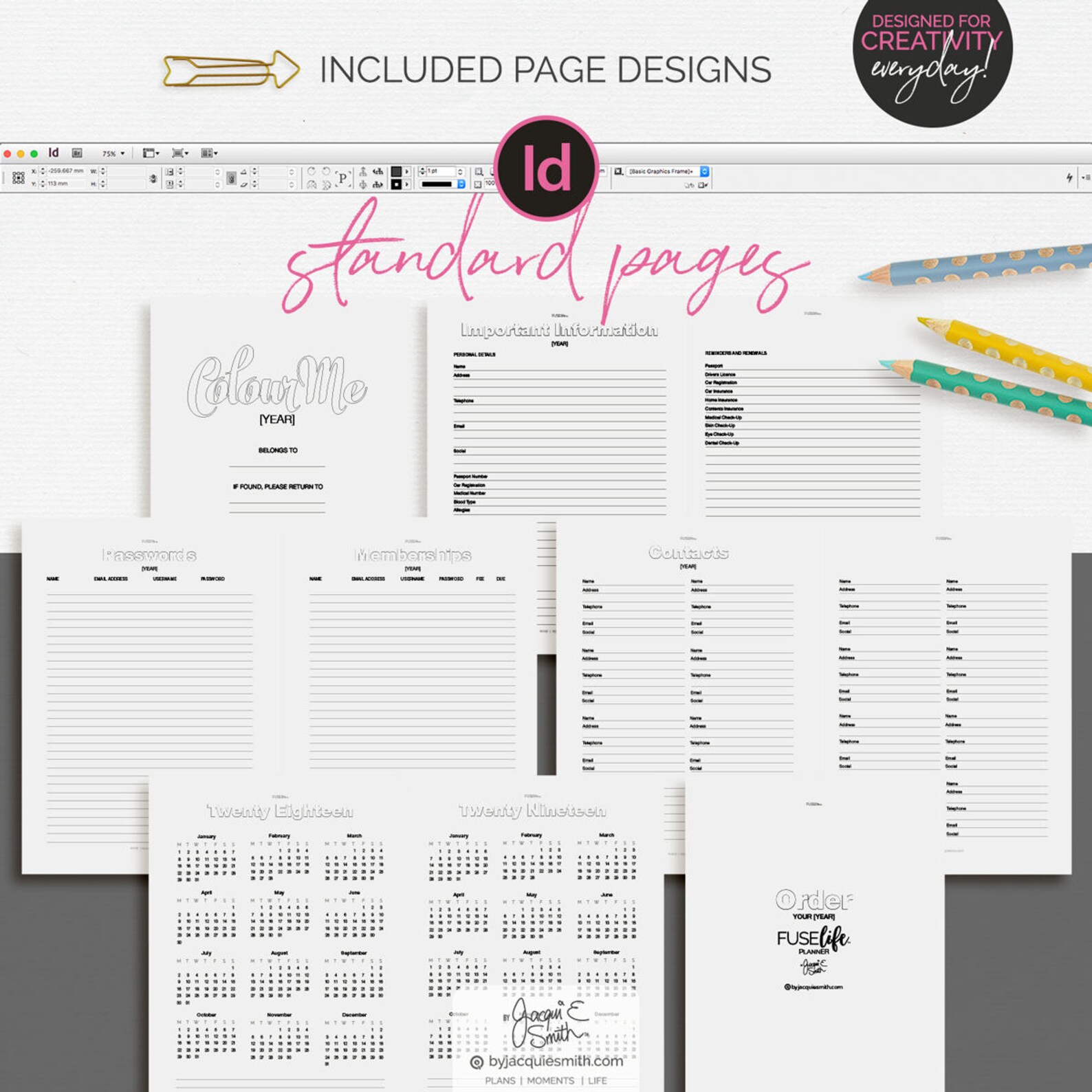 A4 Indesign DIY Planner Templates : Commercial Use Editable | Etsy