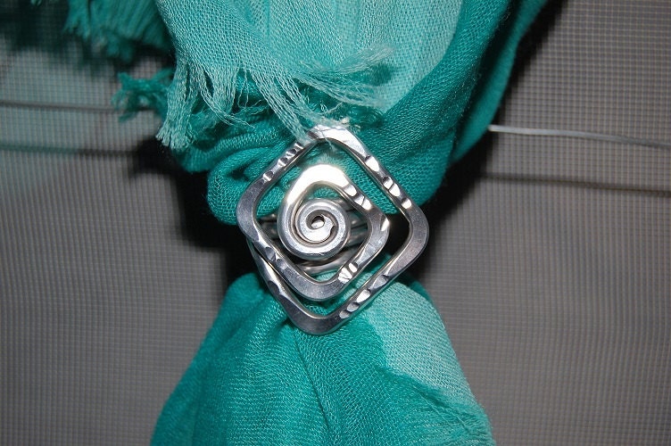 Funky Square Scarf Ring for Thin or Thick Scarf Metal Wire - Etsy