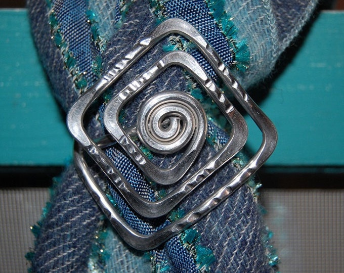 Funky Square Scarf Ring for Thin or Thick Scarf, Metal, Wire Jewelry - Etsy