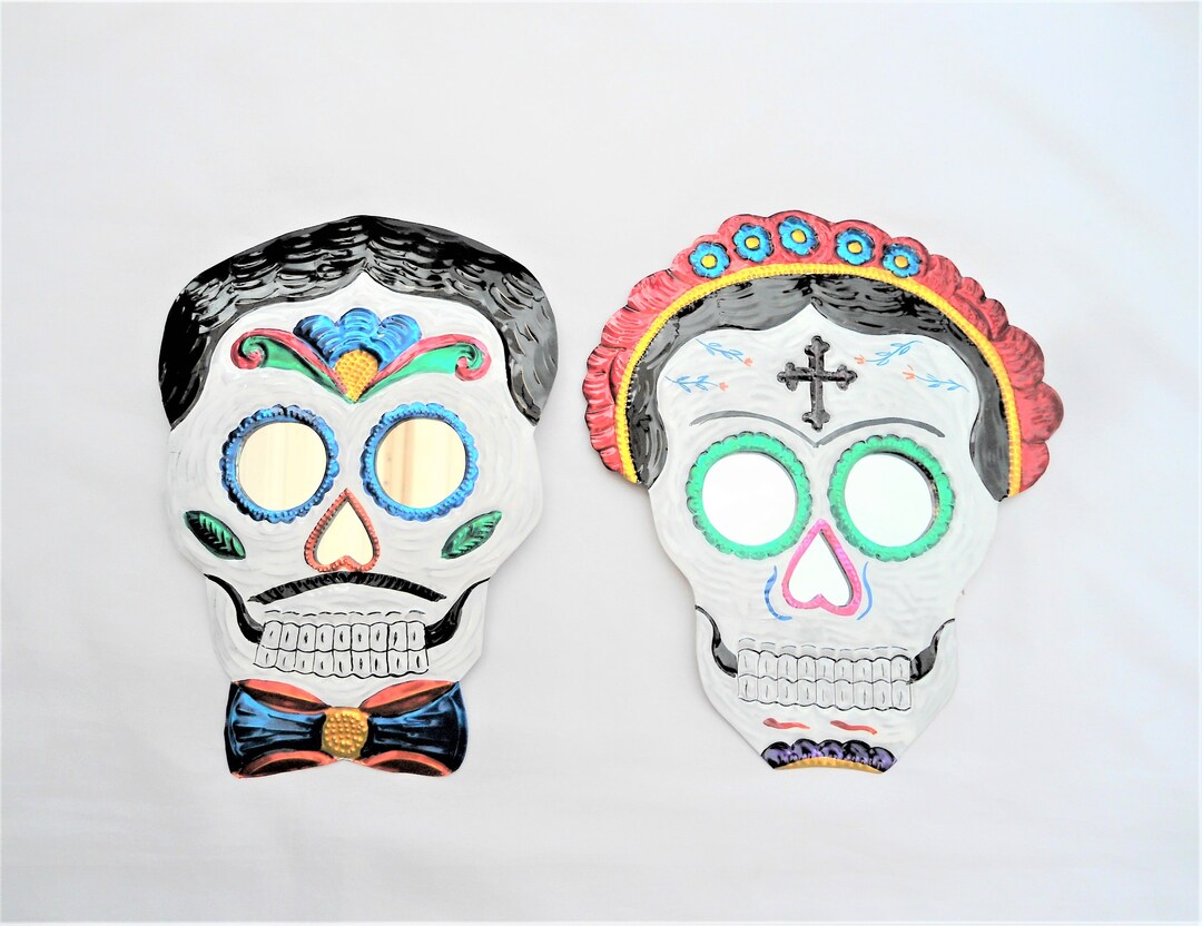 Frida and Catrin Couple, Pair of Catrina and Catrin Skulls, Frida Sugar ...