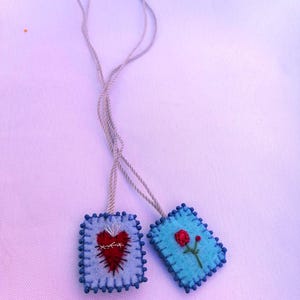 Mini Scapular, Handembroidered Scapular, Hand, Religious Jewelry ...