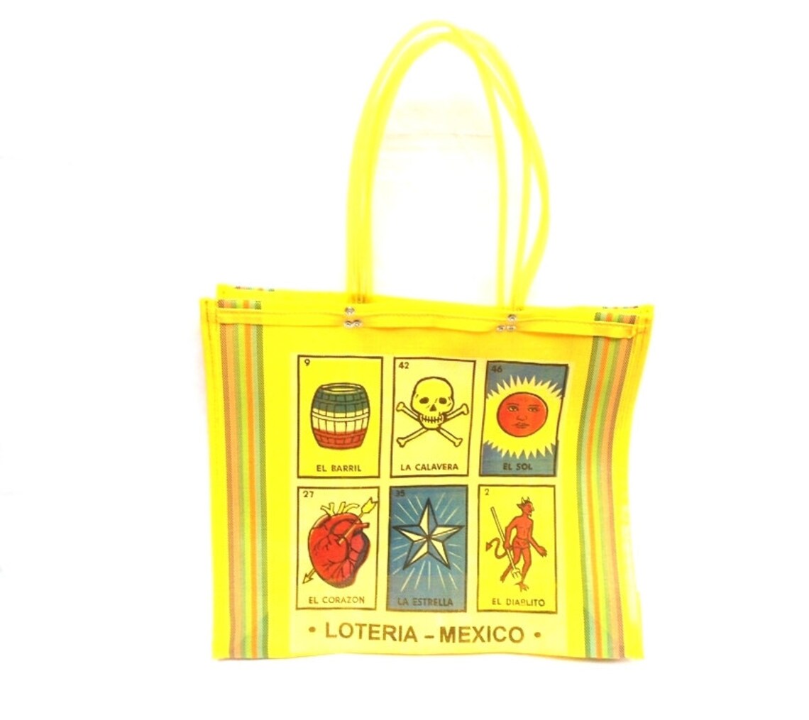 Loteria Market Bag Oaxacan Handwoven Plastic Tote | Etsy