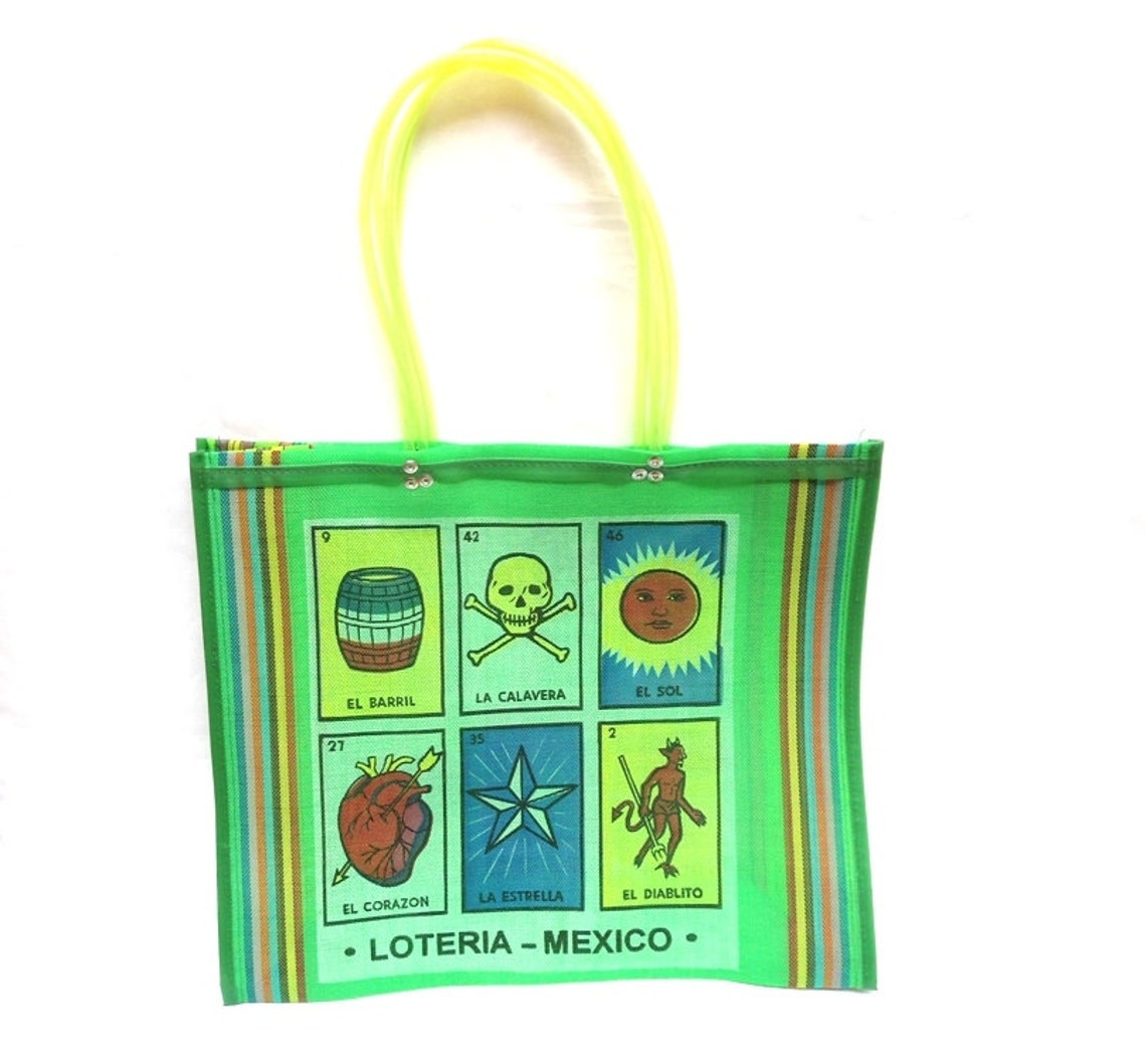 Loteria Market Bag Oaxacan Handwoven Plastic Tote - Etsy