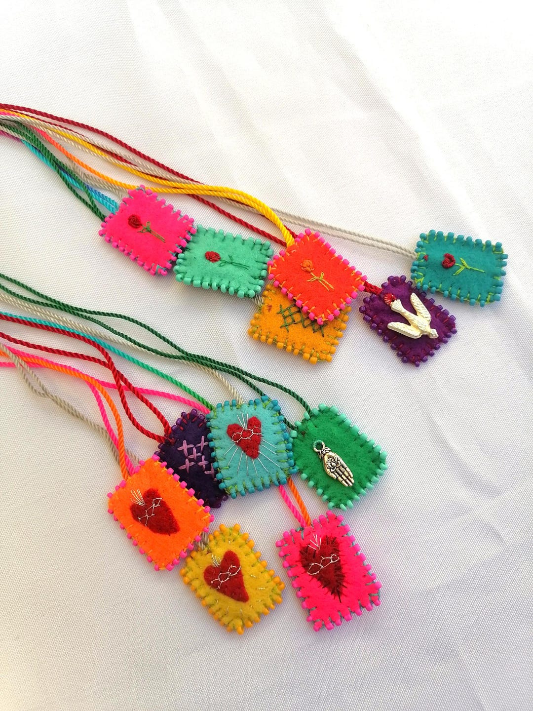 Mini Scapular, Handembroidered Scapular, Belly Button, Religious ...