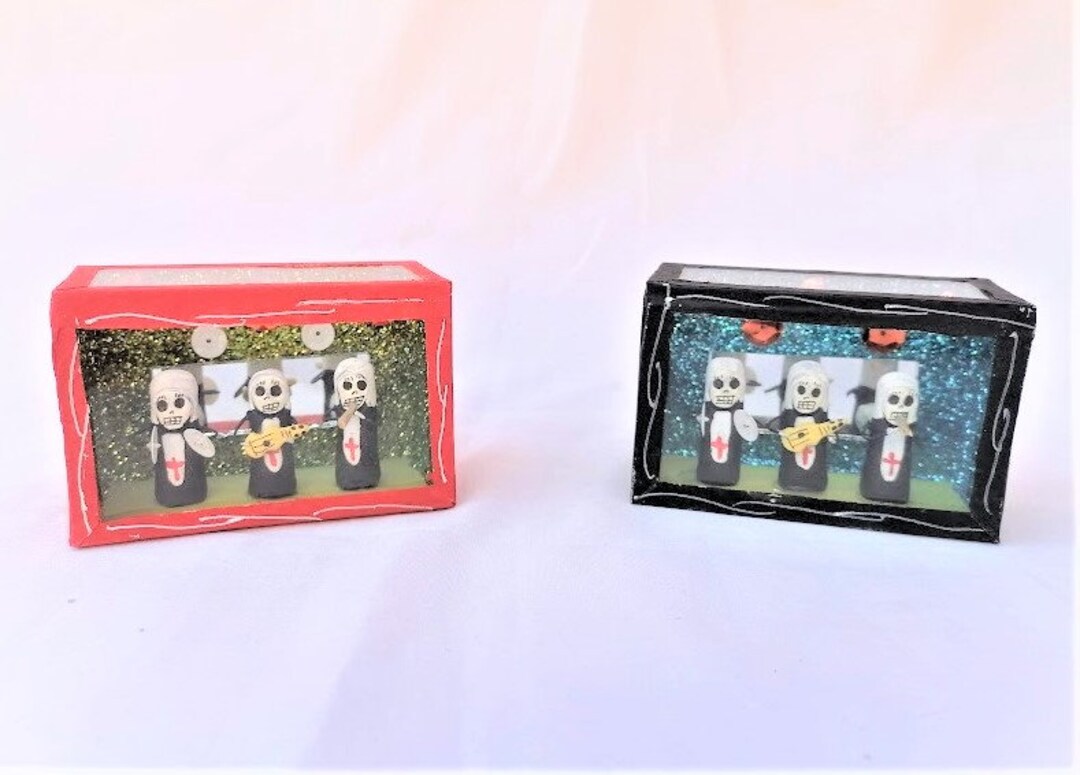 Mexican Nicho, Nicho With Virgen De Guadalupe, and Mariachi Skulls ...