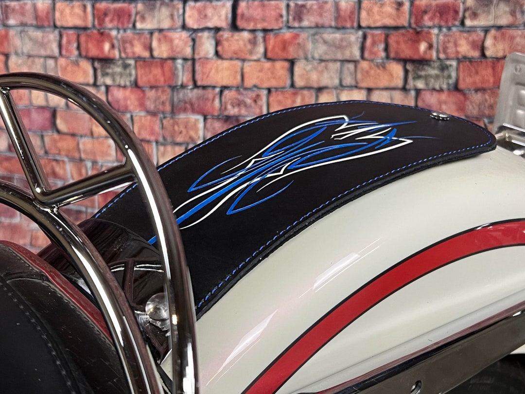 Black Leather Motorcycle Rear Fender Bib Panel for Harley Davidson W ...