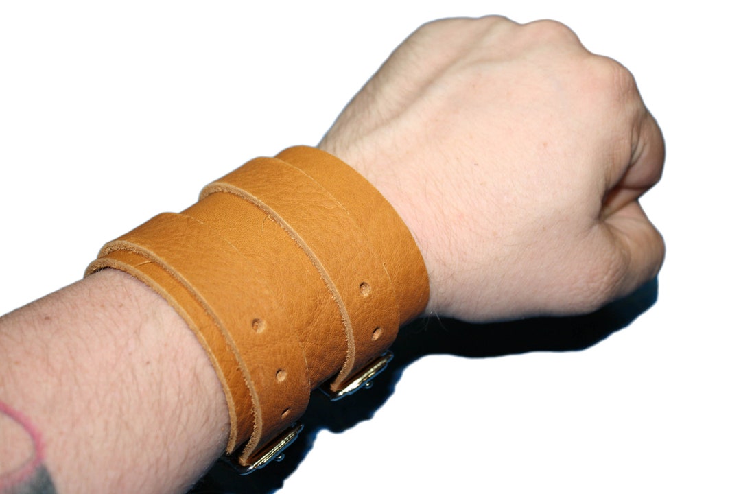 Tan Leather Wrist Cuff Bracelet Arm Wrap - Etsy