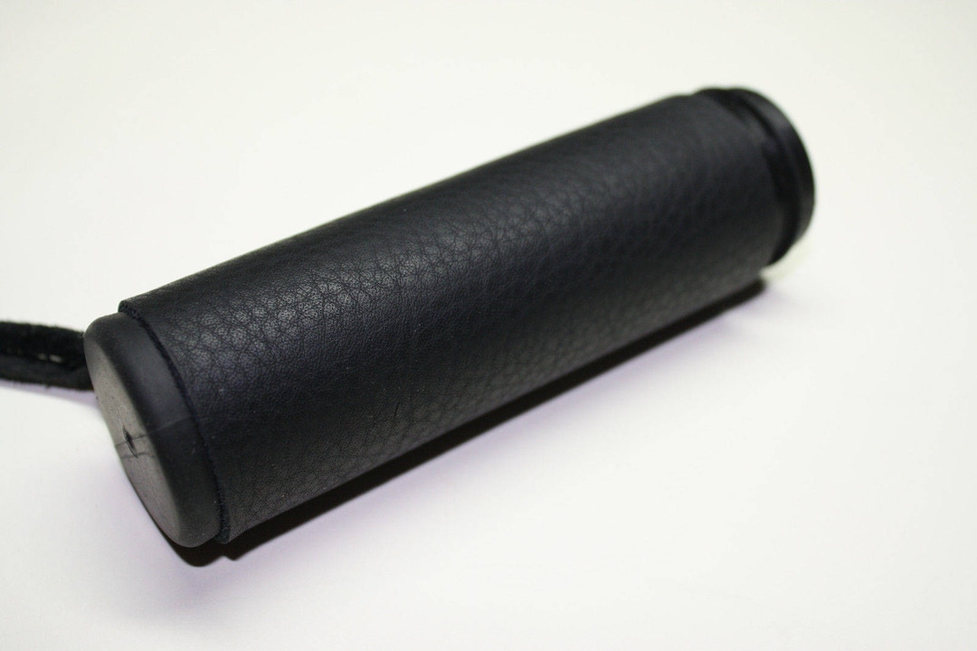 Black Heavy Duty Leather Motorcycle Hand Grip Throttle Covers Wraps W ...