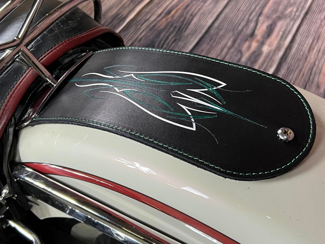 Black Leather Motorcycle Rear Fender Bib Panel for Harley Davidson W ...