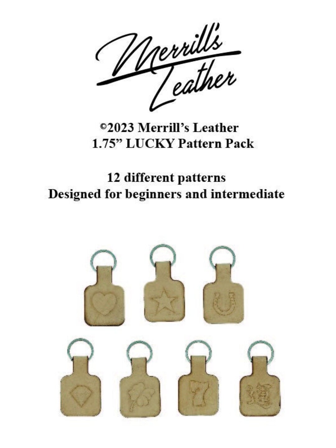 Leather Key Chain Lucky Things Modeling Spoon and Tooling Pattern Pack ...