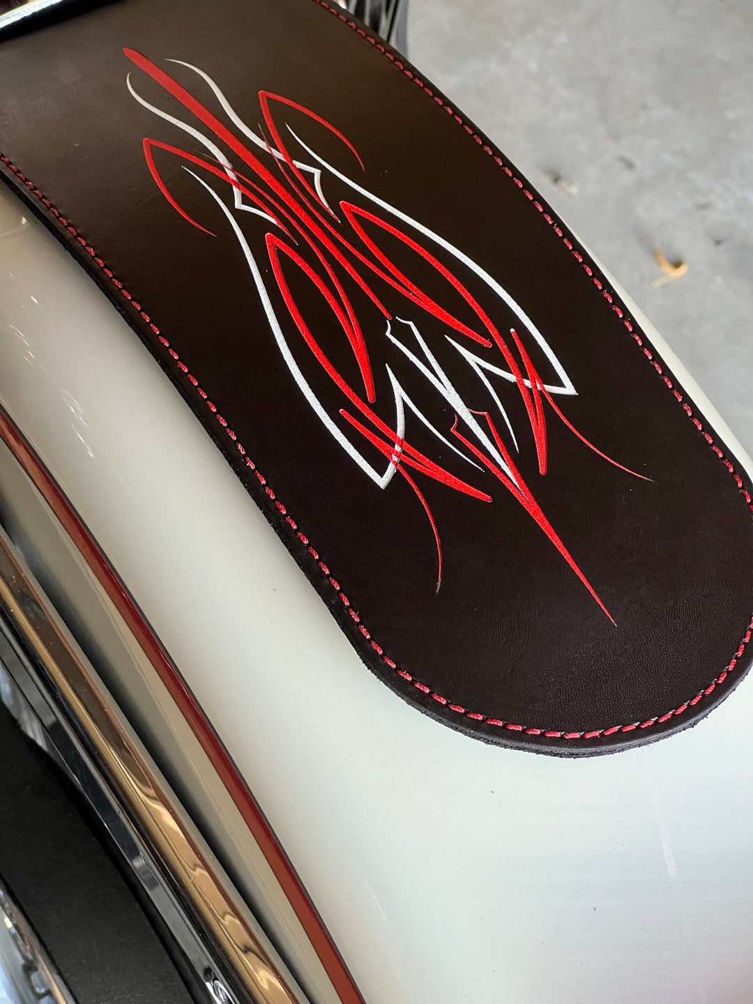 Black Leather Motorcycle Rear Fender Bib Panel for Harley Davidson W ...