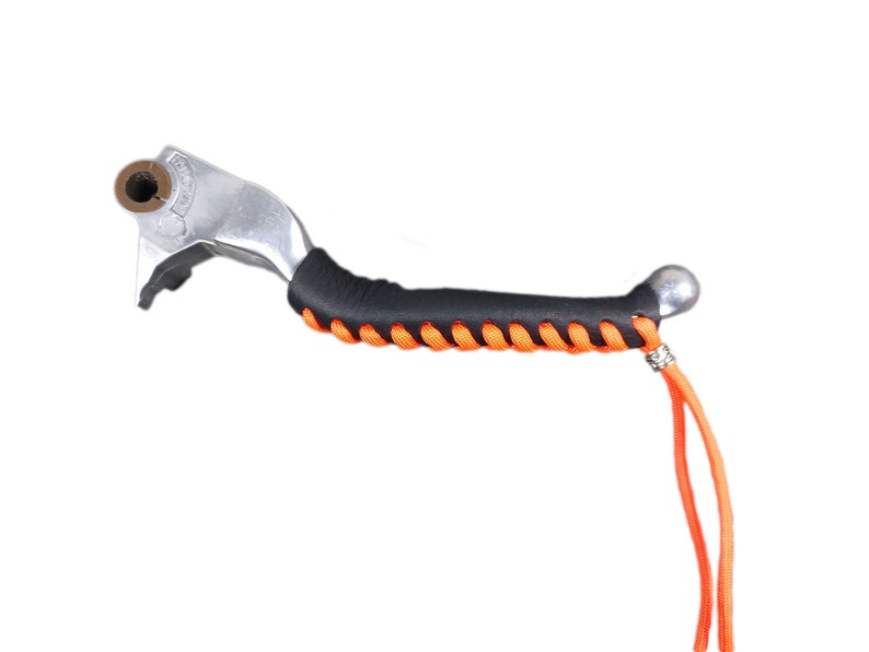 Black Leather Motorcycle Lever Covers With Neon Orange - Etsy