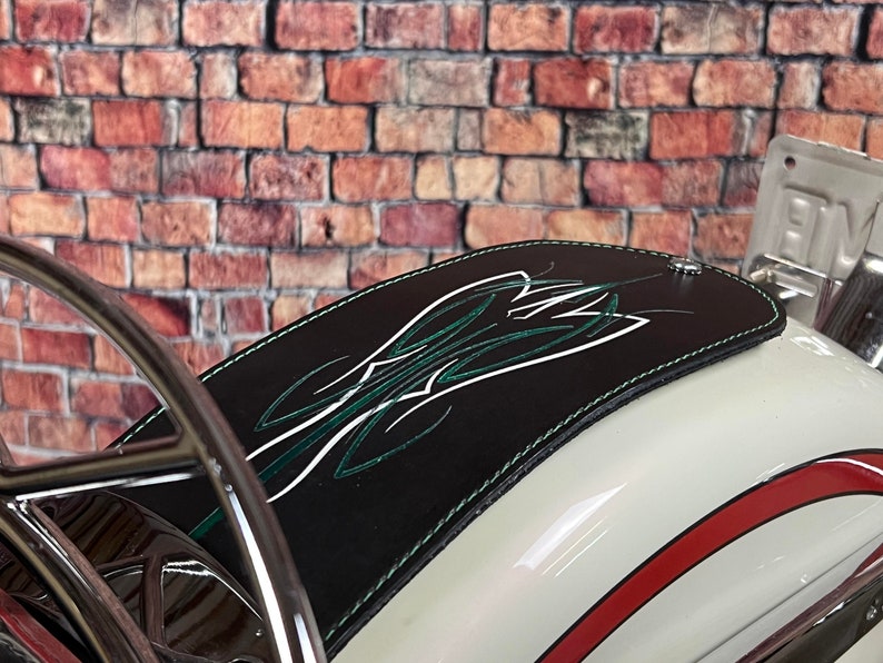 Black Leather Motorcycle Rear Fender Bib Panel for Harley - Etsy