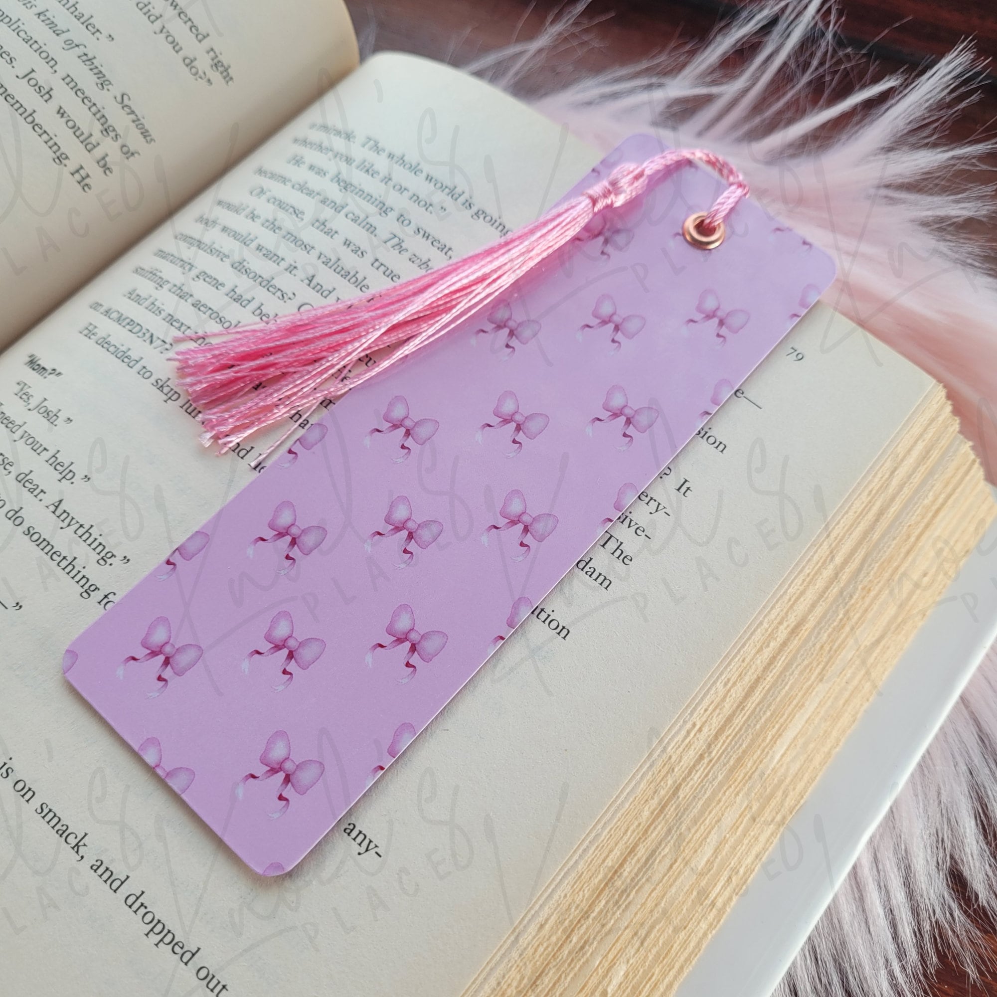Coquette Bookmark With Pink Bow Bookmark Gift for Book Lover - Etsy UK
