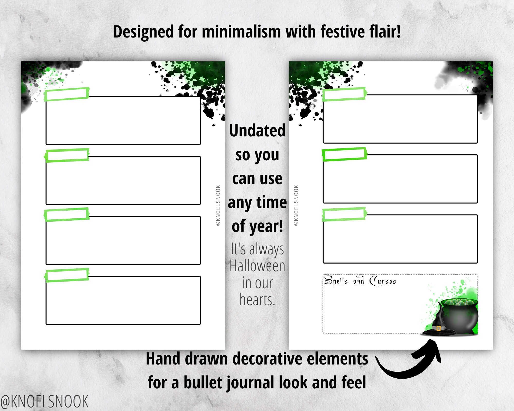 PRINTABLE Halloween Spooky Monster Witch Cauldron Happy Planner DIY ...