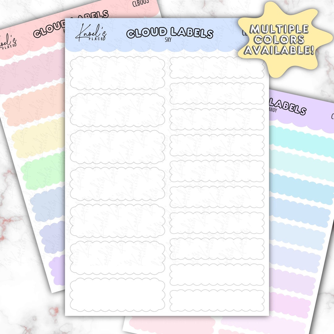 Kawaii Cute Puffy Cloud-shaped Labels for Organization - Etsy