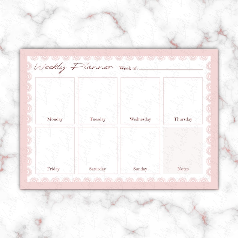 Coquette Weekly Planner Coquette Desk Planner Cute Planner Pink Planner ...