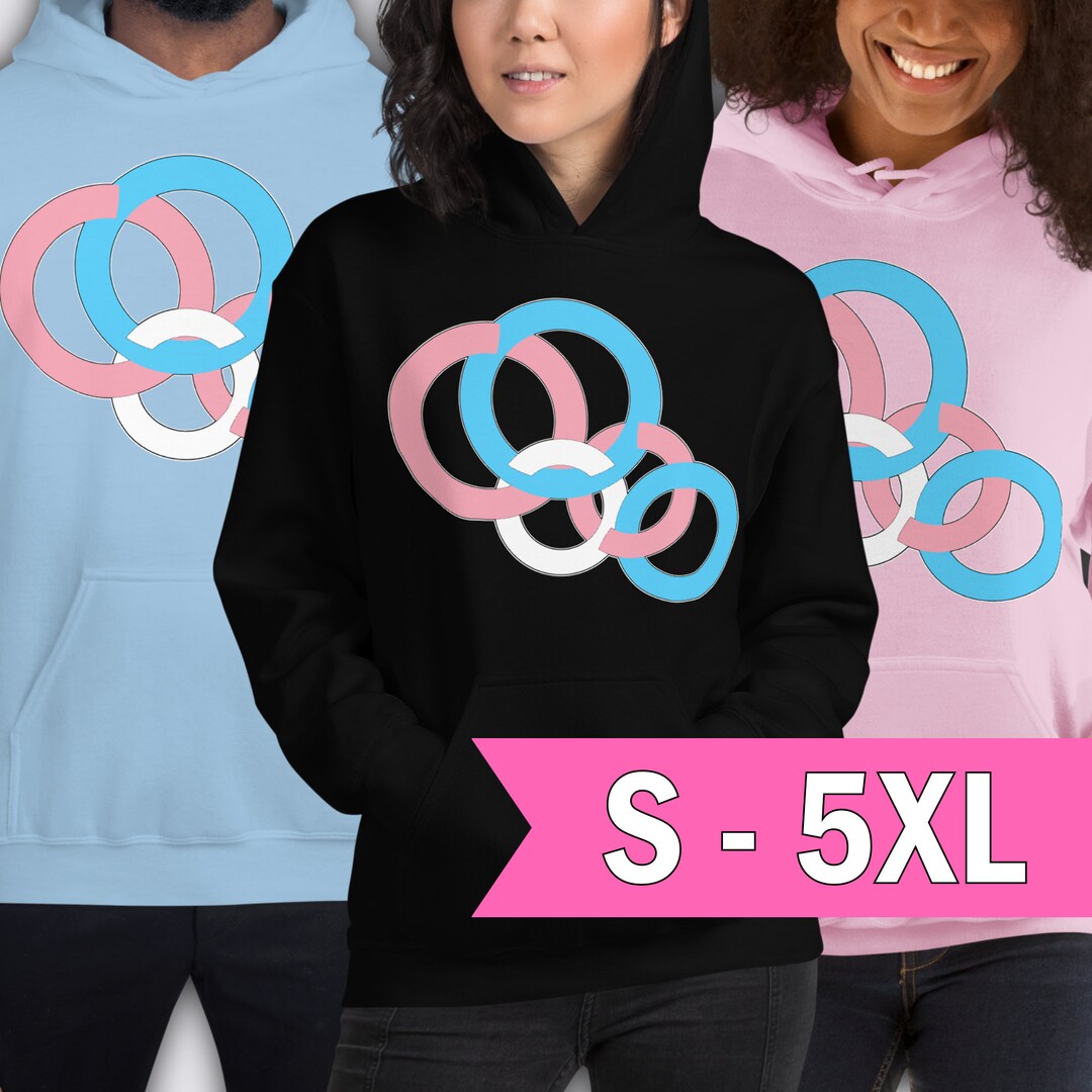 Stealth Geometric Transgender Pride Flag Long Sleeve Hoodie Gift for ...