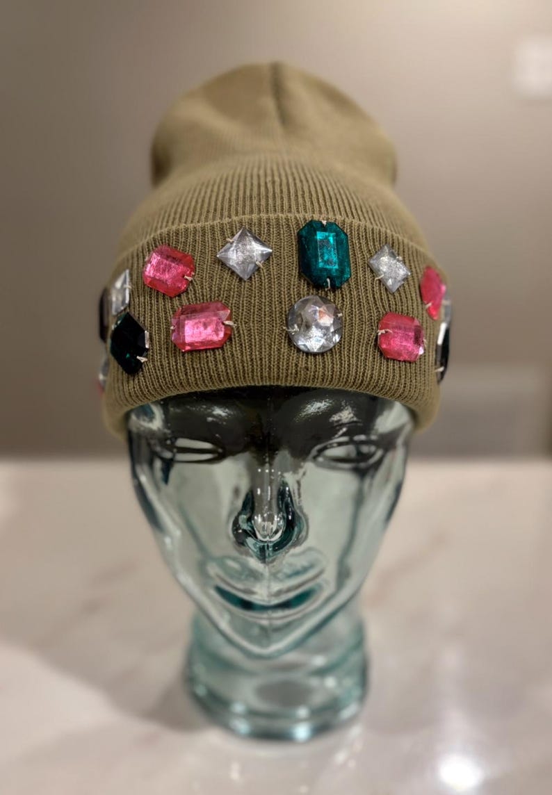 Gemstone Knit Hat - Etsy