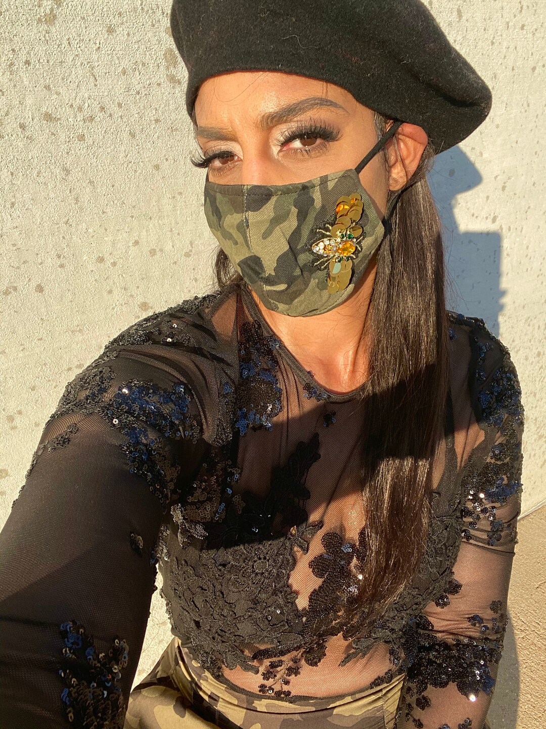 Camouflage Embroidered Dragonfly Mask - Etsy