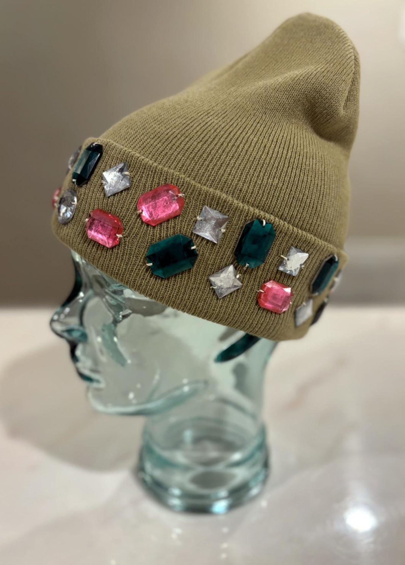 Gemstone Knit Hat - Etsy