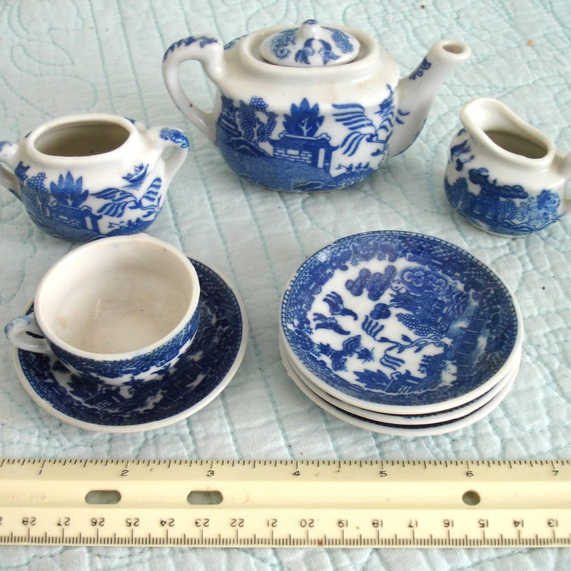 Blue Willow Tea Set - Etsy