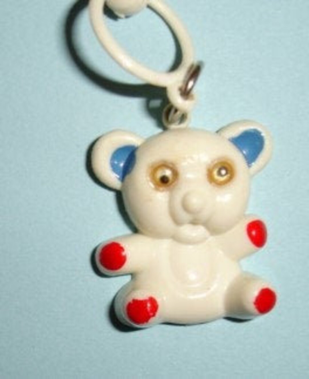 Vintage 1980’s Bell Clip Plastic Charm Bell Clip Googley-eye BEAR ...