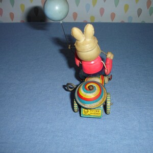 Toy Bell Cycle Rabbit 1950's Suzuki Tin Lithograph Celluloid Wind up ...