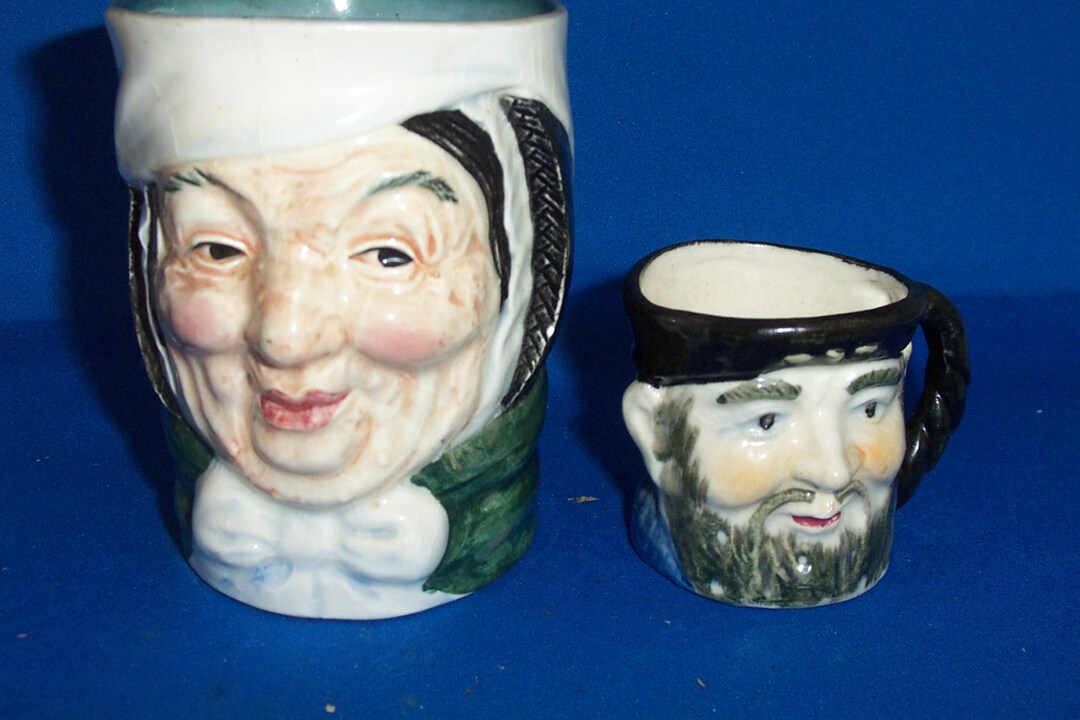 Character Mugs 2 Toby-style From Occupied Japan Old Woman and Black ...