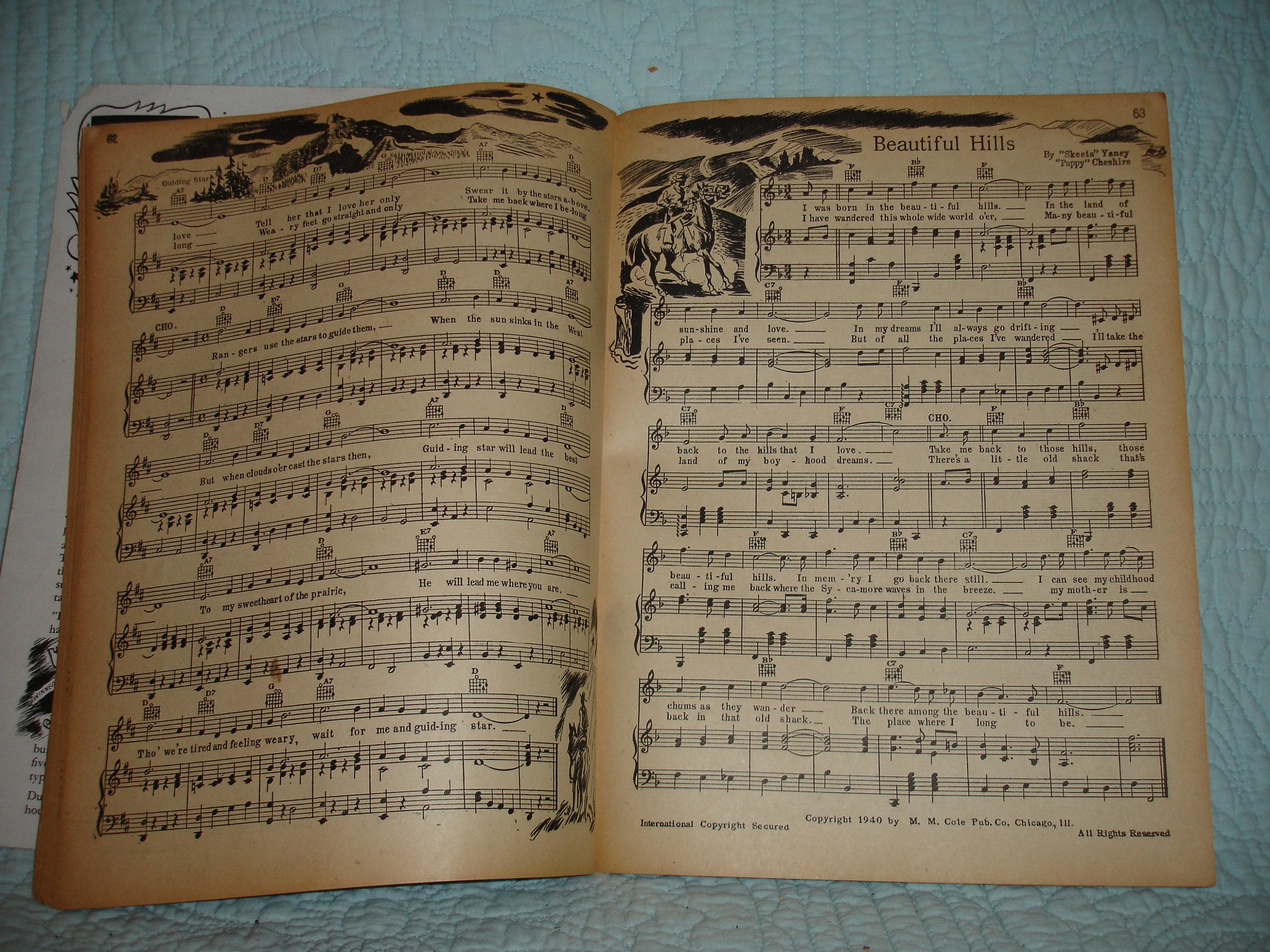 Vintage Sheet Music 1940's Cowboy Songbook Pappy Cheshire - Etsy