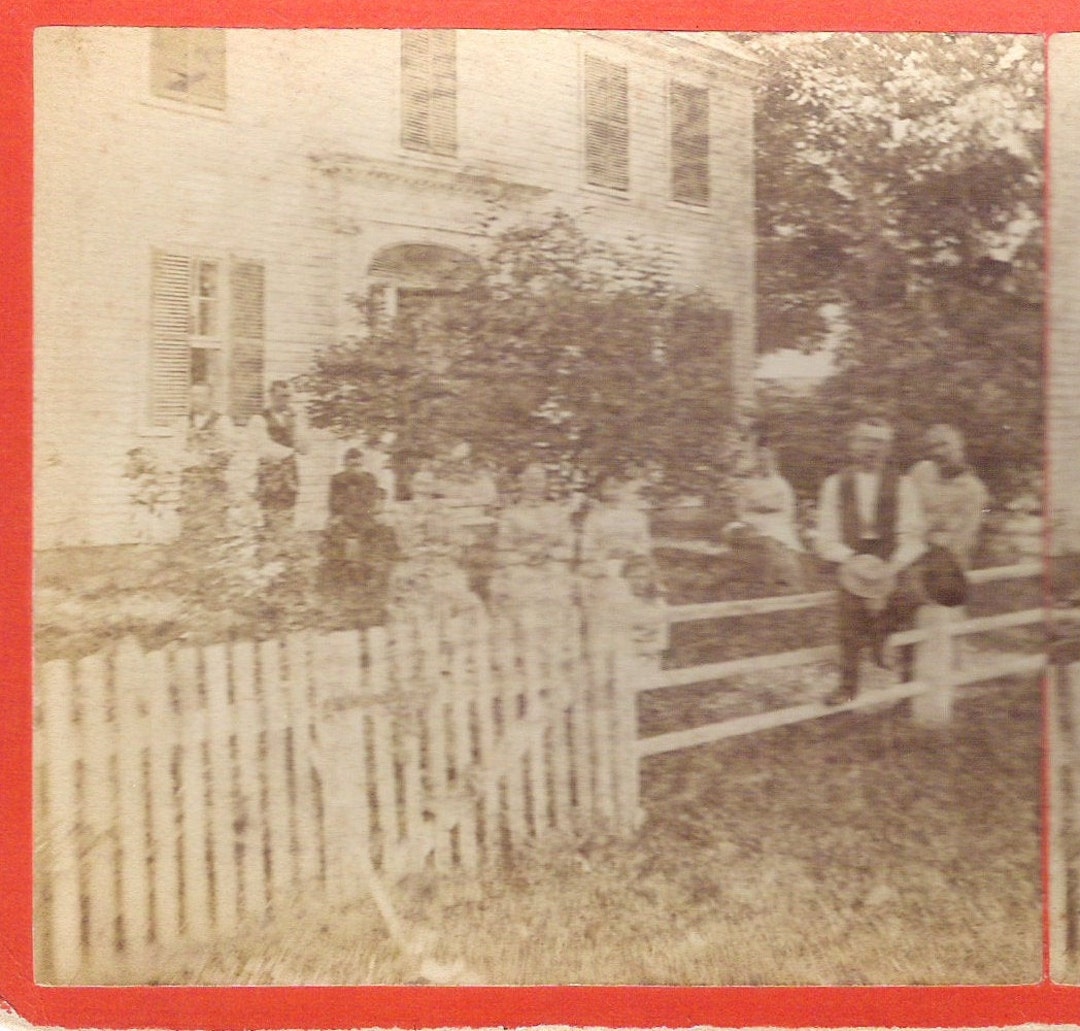 Unique Antique Stereo View Card 1800's Posing in Front Yard by White ...