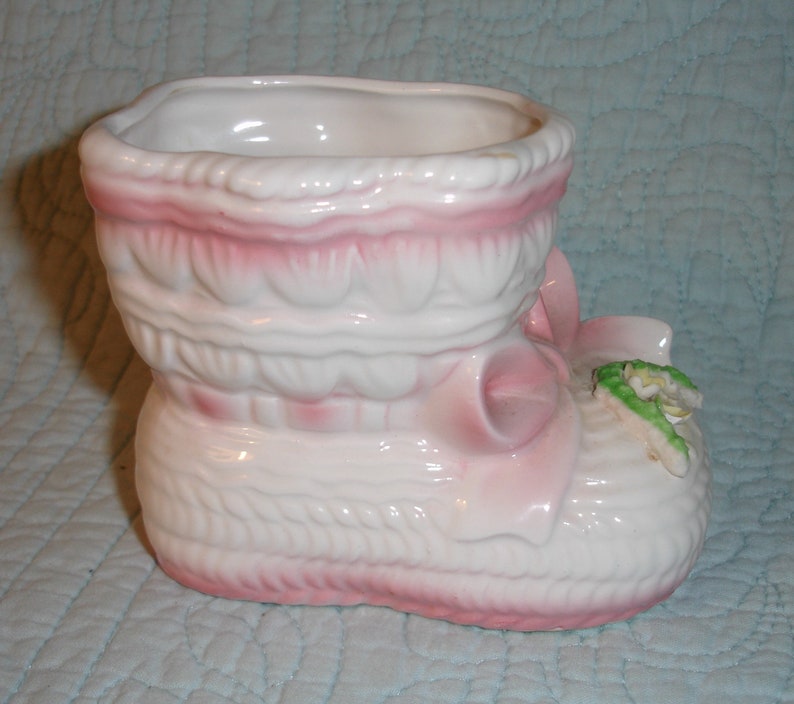 Baby Bootie Planter Pink Vintage Rubens Ceramic, Number 300, Made in ...