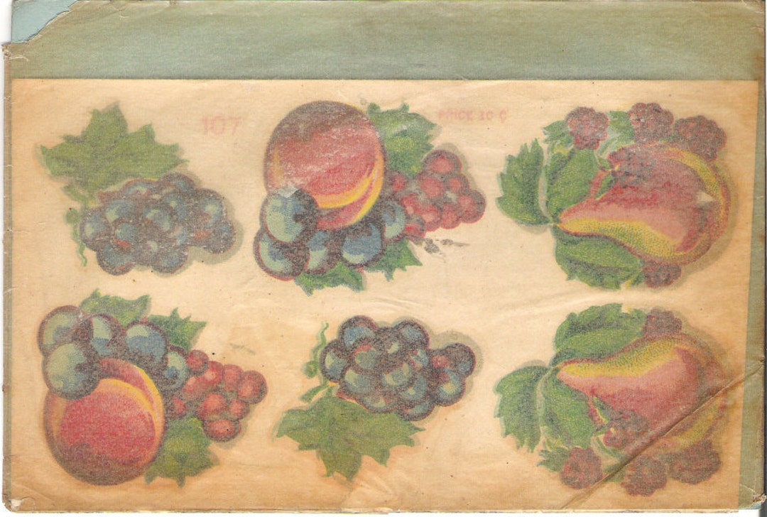 Vintage Duro Decal Retro Fruit Arrangements Kitchen Water Slide ...