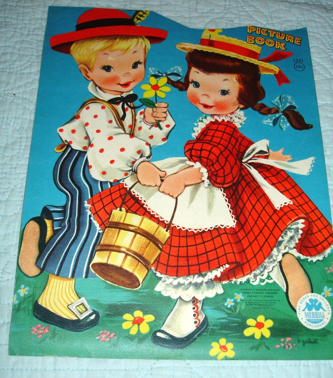3 Pages From Mother Goose 1958 Picture Book Merrill Co Chicago Artwork ...