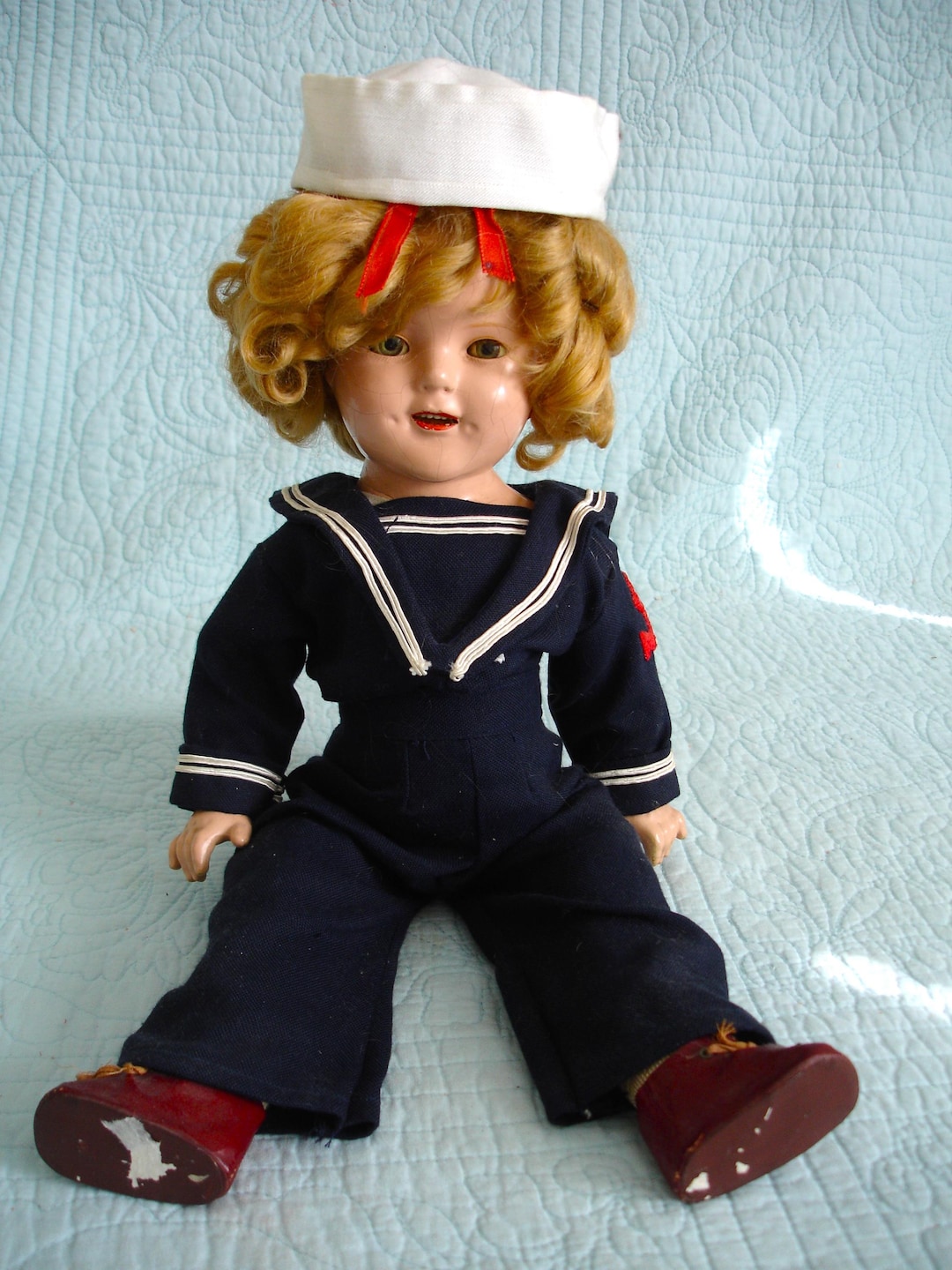 1930’s Shirley Temple Ideal 18” Composition Doll With Wonderful Sailor ...