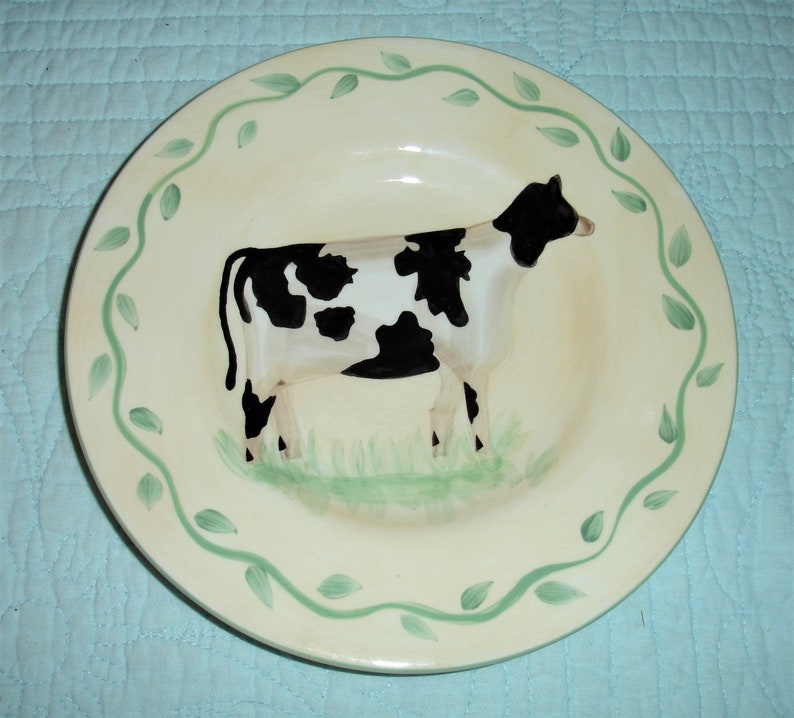 Holstein Cow Collectibles, Black and White Cow Plate, Vintage Otagiri ...