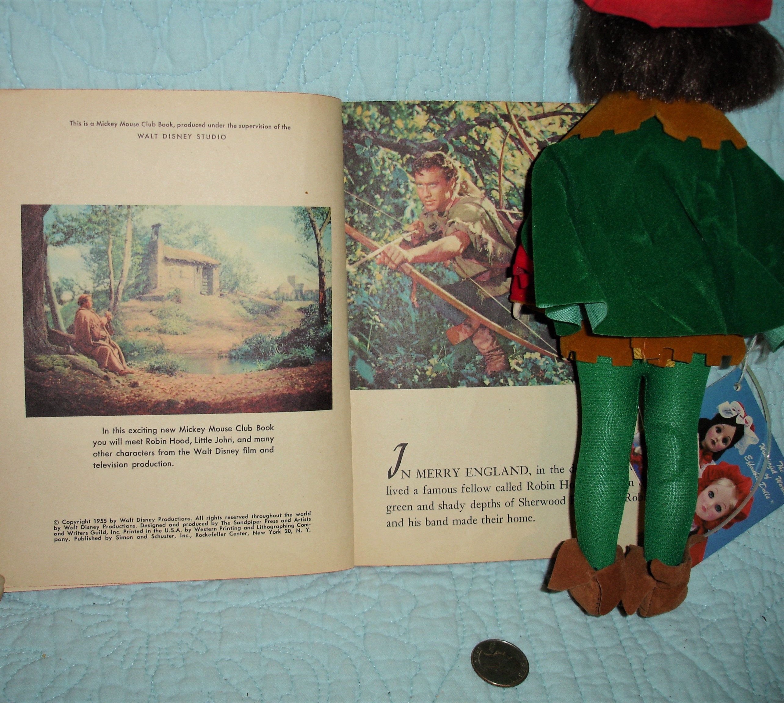 Disney Little Golden Book ROBIN HOOD Mickey Mouse Club 1st Ed 1955 A ...