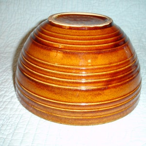 Mccoy USA Bee Hive Mixing Bowl Brown Drip Glaze Ring Ware Ribbed ...
