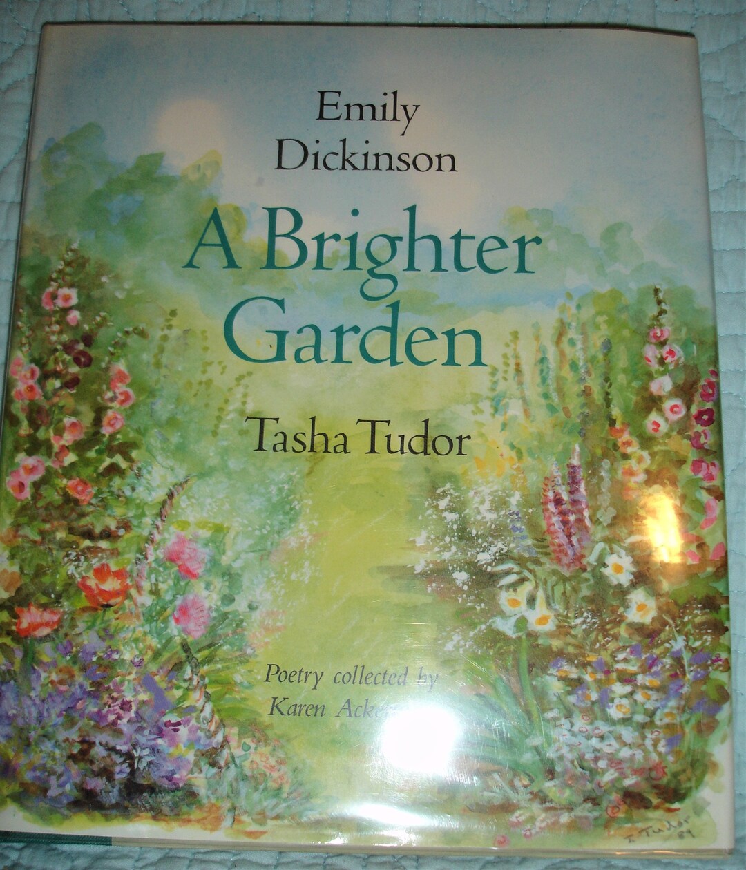SIGNED Tasha Tudor /emily Dickinson, A BRIGHTER GARDEN Book of Poetry ...