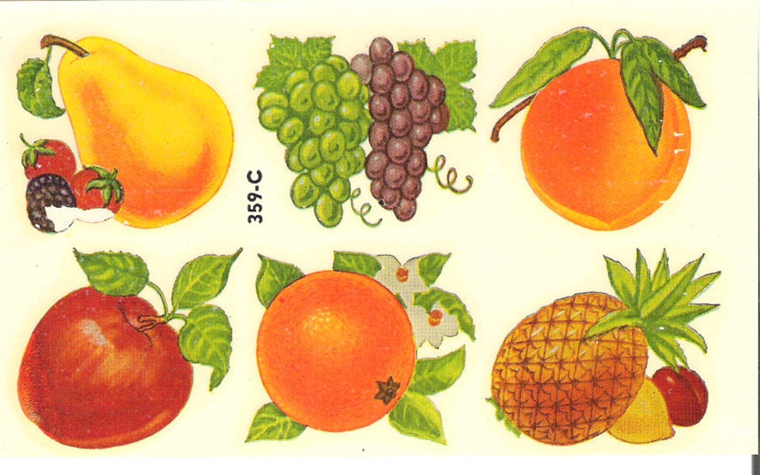 Vintage Duro Decal Retro Fruit Arrangements Kitchen Water Slide ...