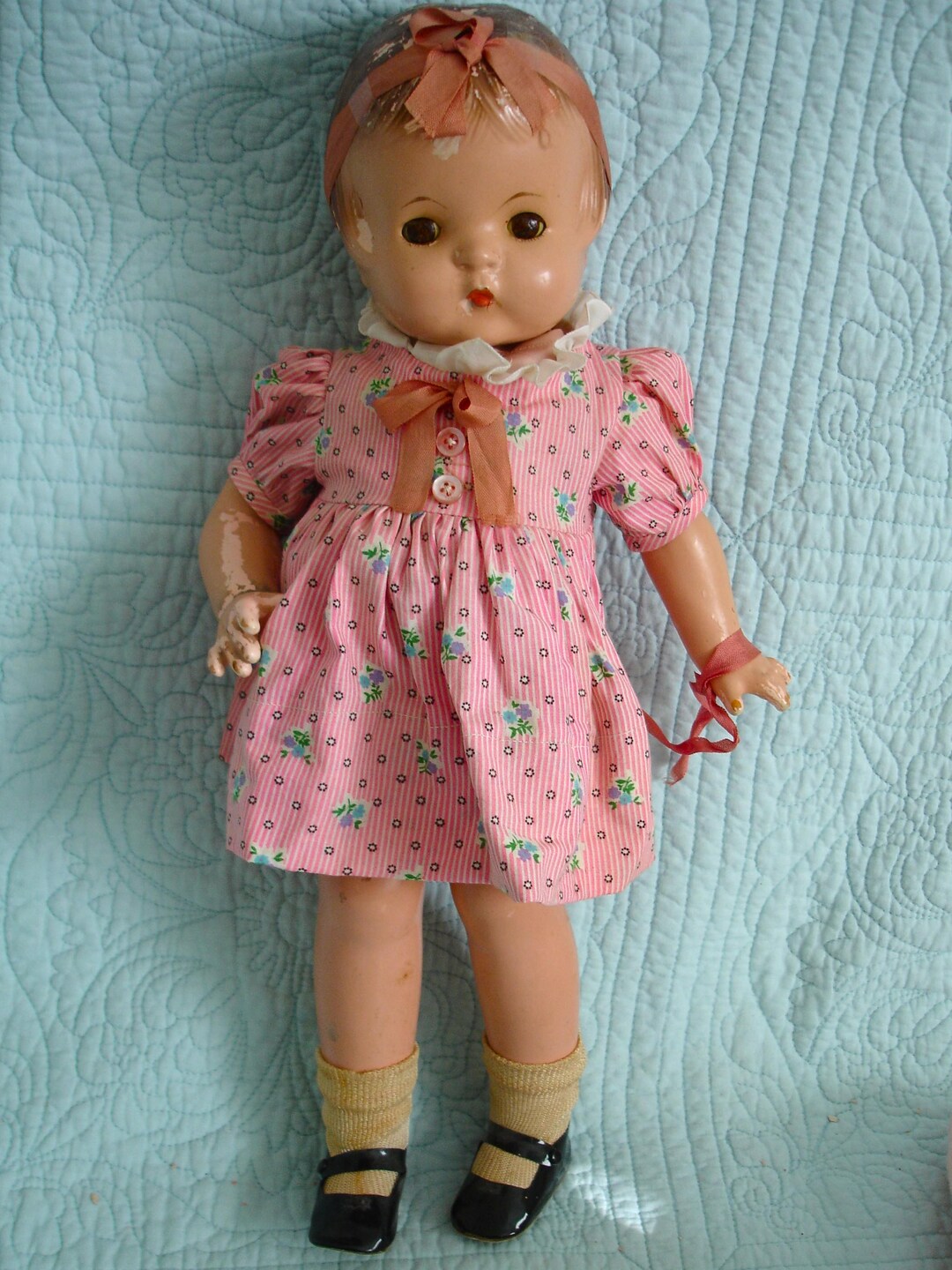 Effanbee Doll PATSY ANN 18.5” 1929 All Composition Antique Doll Patent # 1283558 With ...