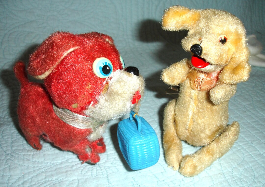 2 Vintage Wind-up Dogs, Victory Begging Dog and Picnic Basket Dog - Etsy